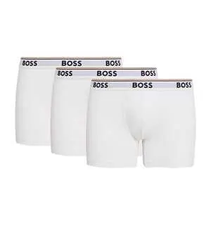 BOSS Stretch-cotton Logo Trunks - White
