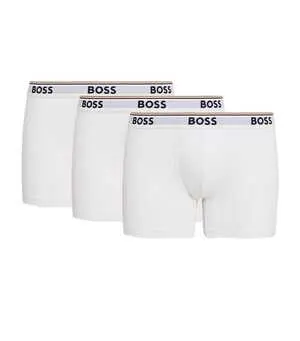 BOSS Stretch-cotton Logo Trunks - White