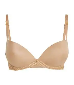 AUBADE Sheer Emotion Moulded Plunge Bra - Beige
