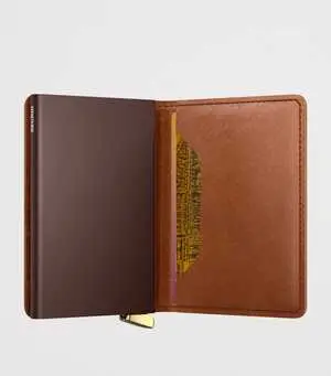 SECRID Embossed Leather Slimwallet - Brown