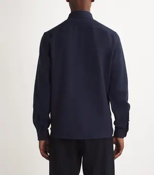Isaia Wool-cashmere Overshirt - Navy