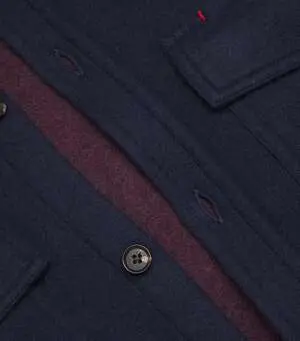 Isaia Wool-cashmere Overshirt - Navy