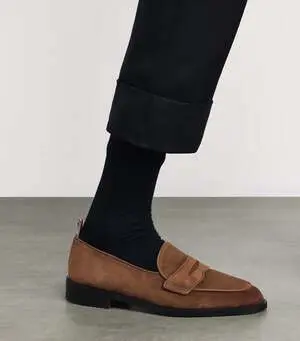 Thom Browne Leather Varsity Penny Loafers - Brown
