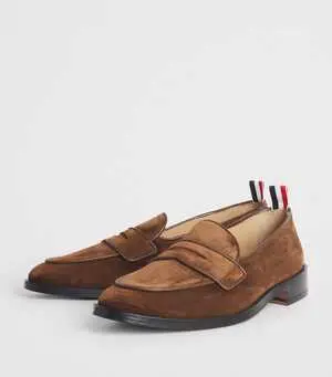 Thom Browne Leather Varsity Penny Loafers - Brown