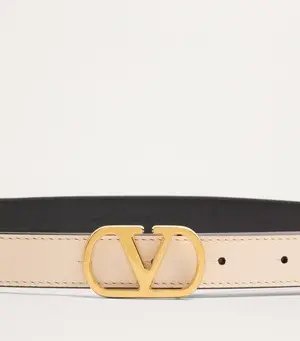 Valentino Garavani Vlogo Signature Leather Belt - Ivory