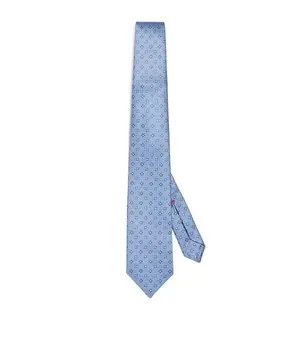 Isaia Silk Jacquard Tie - Blue
