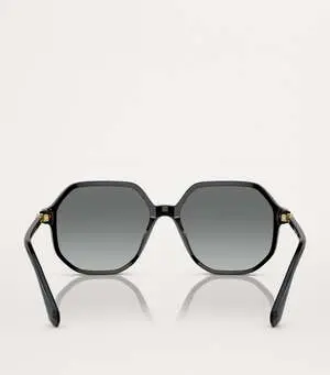 SWAROVSKI Sk6003 Embellished Oversized Sunglasses - Black