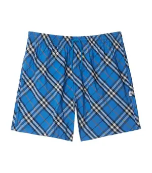 Burberry Check Swim Shorts - Blue