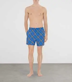 Burberry Check Swim Shorts - Blue