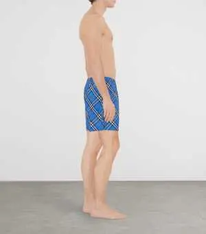 Burberry Check Swim Shorts - Blue
