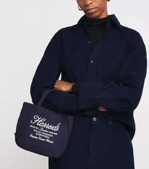 Harrods Embroidered Logo Tote Bag - Navy