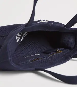 Harrods Embroidered Logo Tote Bag - Navy