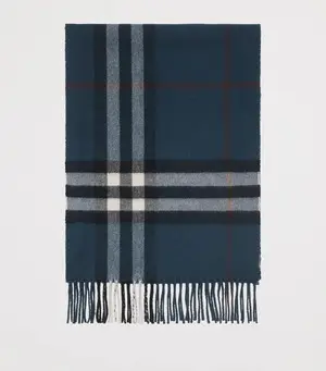 Burberry Cashmere Check Scarf - Blue