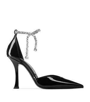 JIMMY CHOO Stevie 100 Patent Leather Pumps - Black