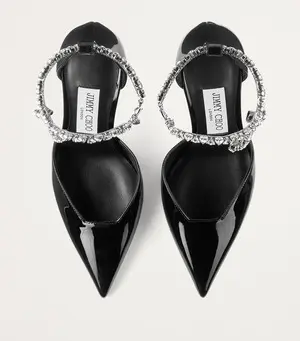 JIMMY CHOO Stevie 100 Patent Leather Pumps - Black