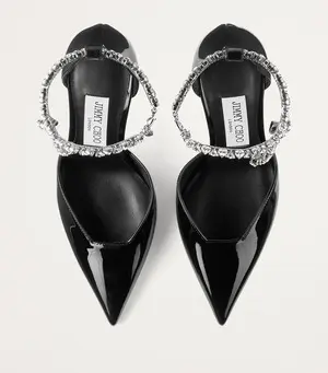 JIMMY CHOO Stevie 100 Patent Leather Pumps - Black
