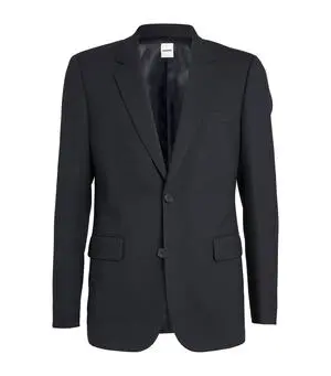 Sandro Wool Suit Jacket - Blue