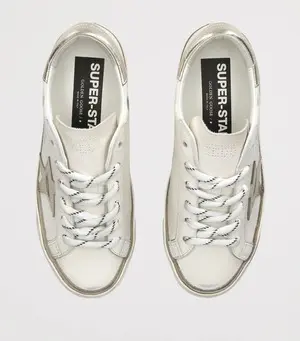 GOLDEN GOOSE Leather Super-star Sneakers - White