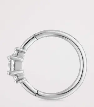 MARIA TASH Diamond Princess Single Hoop Earring - White