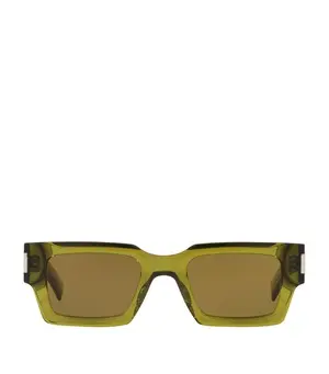 Saint Laurent Rectangular Sunglasses - Green