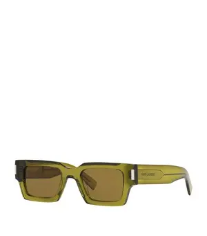 Saint Laurent Rectangular Sunglasses - Green