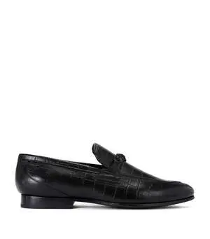 Kurt Geiger Croc-embossed Alton Loafers - Black