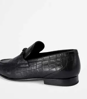 Kurt Geiger Croc-embossed Alton Loafers - Black