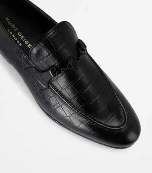 Kurt Geiger Croc-embossed Alton Loafers - Black