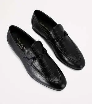 Kurt Geiger Croc-embossed Alton Loafers - Black
