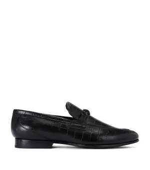 Kurt Geiger Croc-embossed Alton Loafers - Black