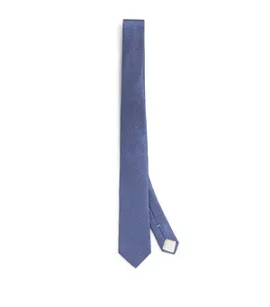 Giorgio Armani Silk Jacquard Neck Tie - Blue