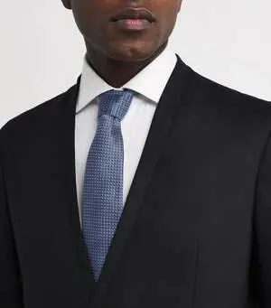 Giorgio Armani Silk Jacquard Neck Tie - Blue