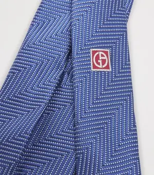 Giorgio Armani Silk Jacquard Neck Tie - Blue
