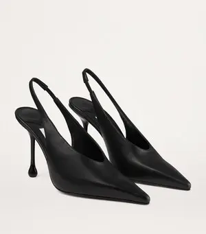 JIMMY CHOO Isa Leather Slingback Pumps - Black