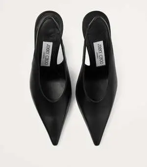 JIMMY CHOO Isa Leather Slingback Pumps - Black