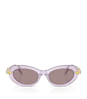 SWAROVSKI Acetate Oval Sunglasses - Purple