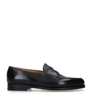 John Lobb Leather Lopez Loafers - Black