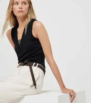 Brunello Cucinelli Stretch-cotton Monili Tank Top - Black