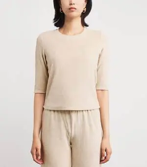 Suzie Kondi Cotton-blend Corfu T-shirt - Beige