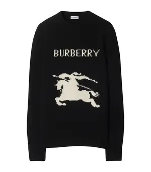 Burberry Wool-cashmere Ekd Sweater - Black