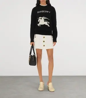 Burberry Wool-cashmere Ekd Sweater - Black