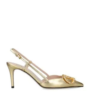 Gold Buckle Stiletto Pumps