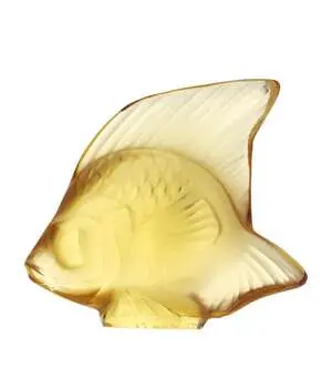 Lalique Crystal Fish Sculpture - Gold