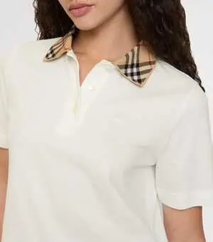 Burberry Cotton Check-collar Polo Shirt - White