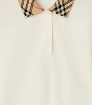 Burberry Cotton Check-collar Polo Shirt - White