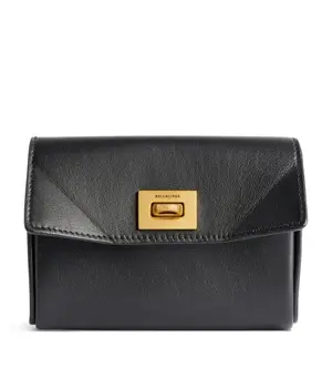 Balenciaga Leather Rodeo Card Holder - Black