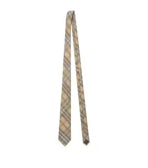 Burberry Check Silk Neck Tie - Green