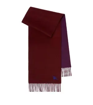 Burberry Cashmere Reversible Ekd Scarf - Red