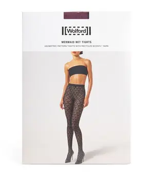 Wolford Mermaid Net Tights - Burgundy