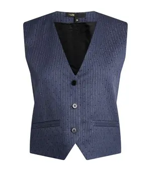 Maje Stripe Rhinestone-embellished Waistcoat - Blue